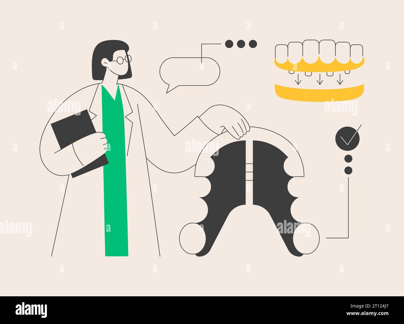 Dental tooth plate abstract concept vector illustration Stock Vector ...