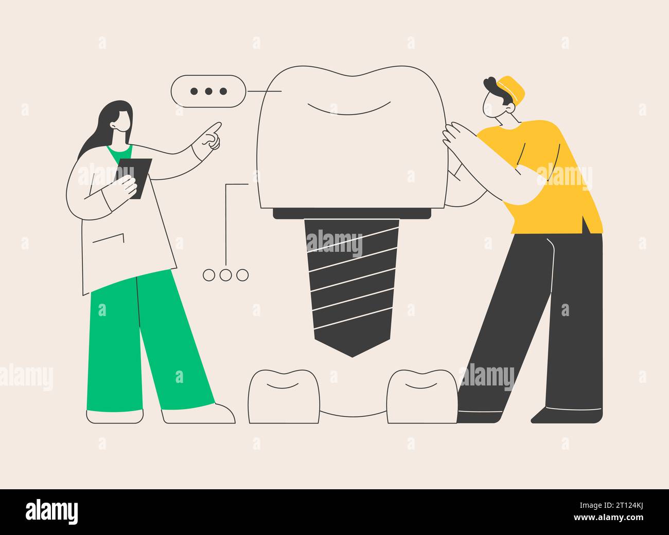 Teeth dentures implants abstract concept vector illustration Stock ...