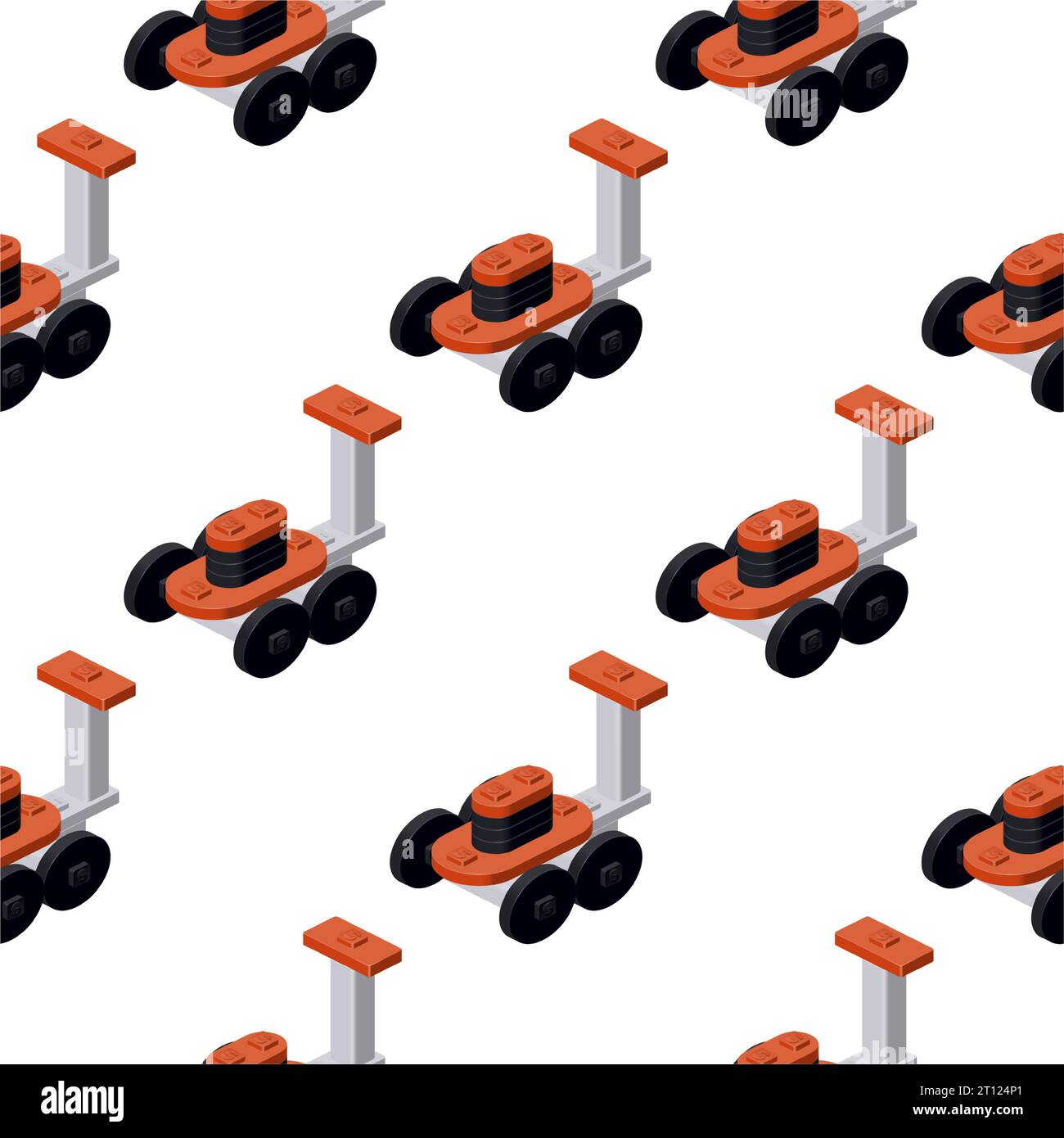 Pattern of a lawnmower in isometry on a white background. Vector Stock Vector Image & Art - Alamy