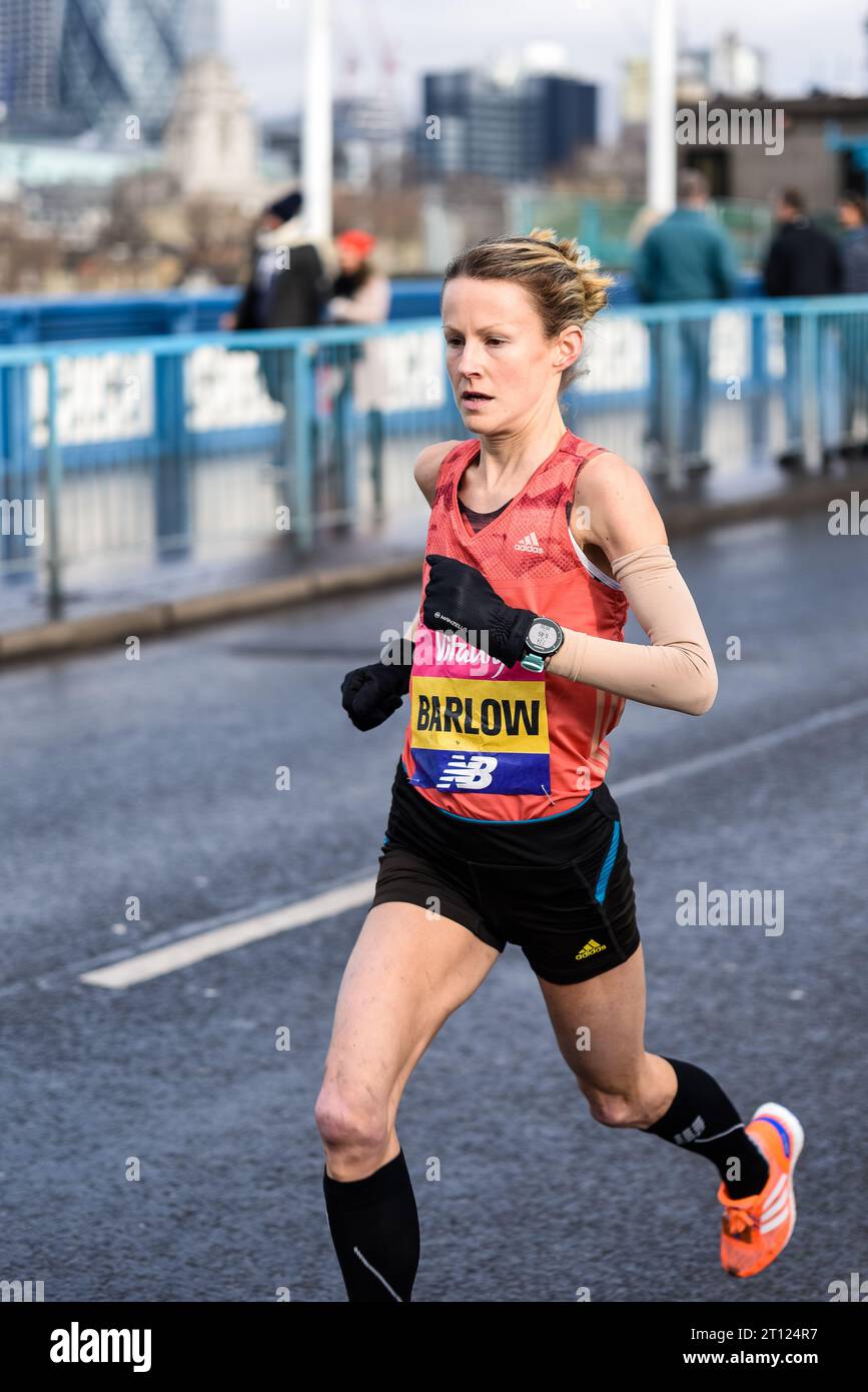 Tracy Barlow running in the Vitality Big Half marathon 2018 crossing ...