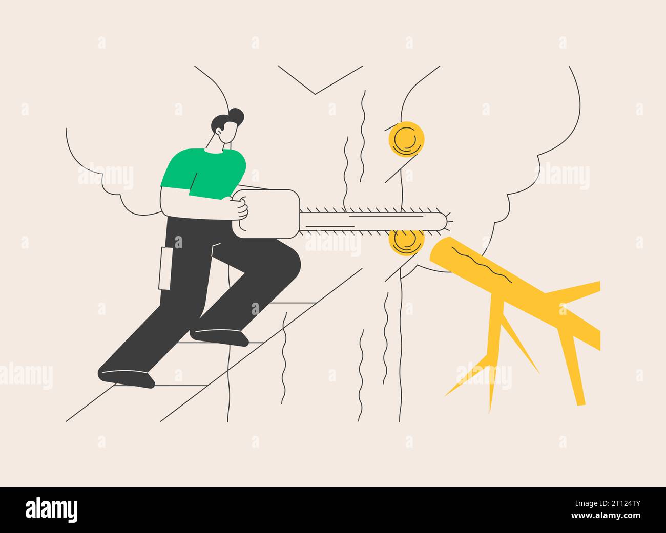 Cutting trees and shrubs abstract concept vector illustration Stock ...