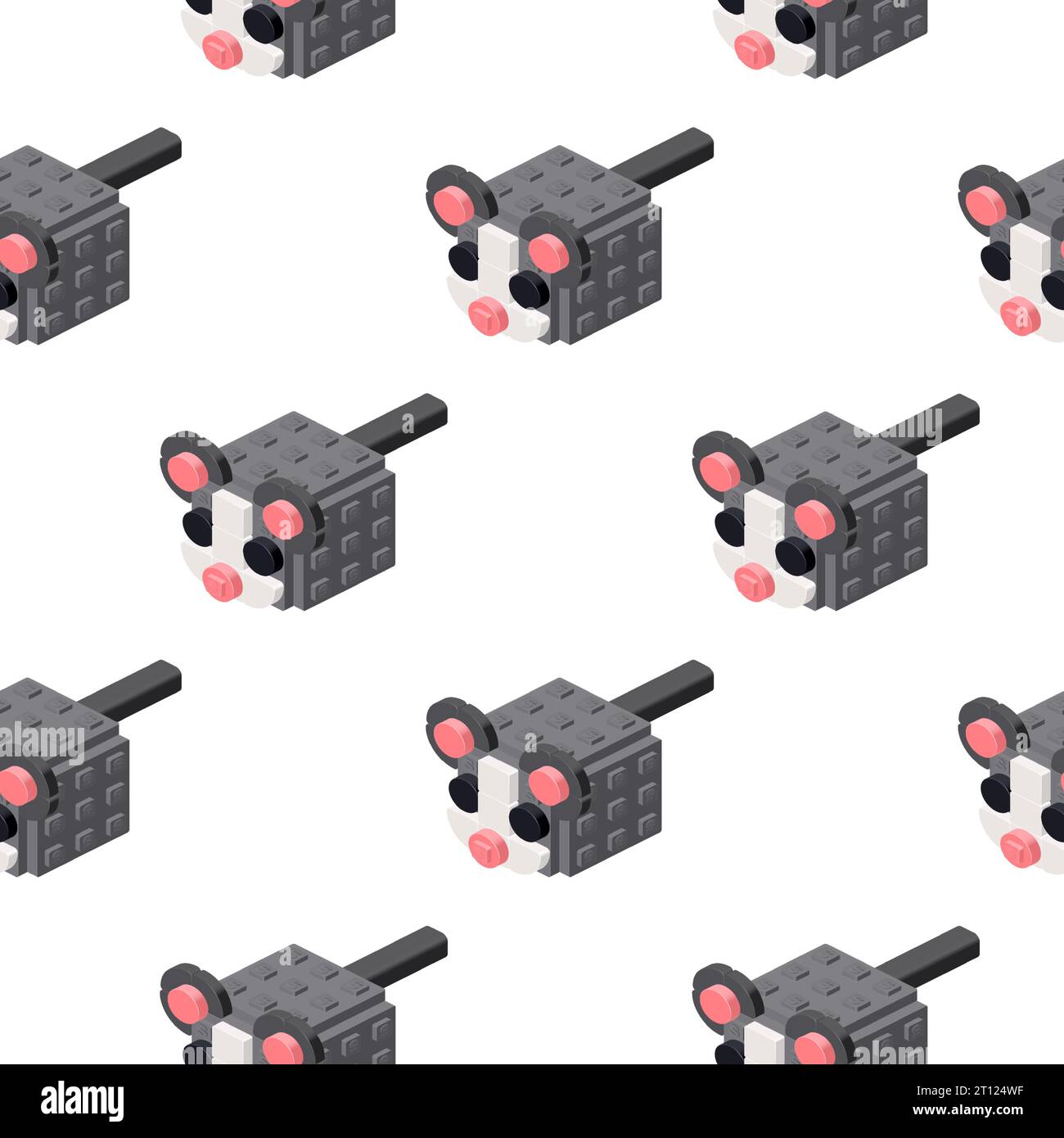 Pattern of mice in isometry on a white background. Vector Stock Vector Image & Art - Alamy