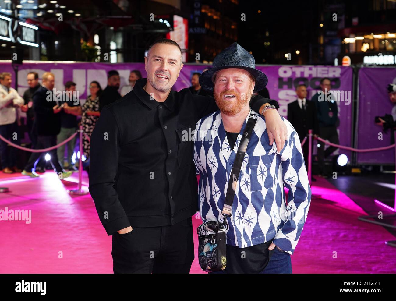 Paddy McGuinness (left) and Leigh Francis attend the world premiere of ...