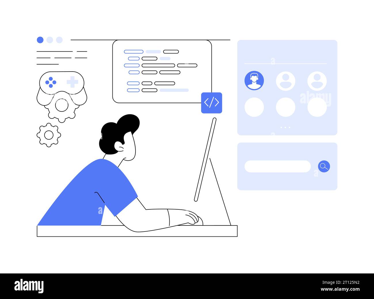 Online game creator abstract concept vector illustration Stock Vector ...