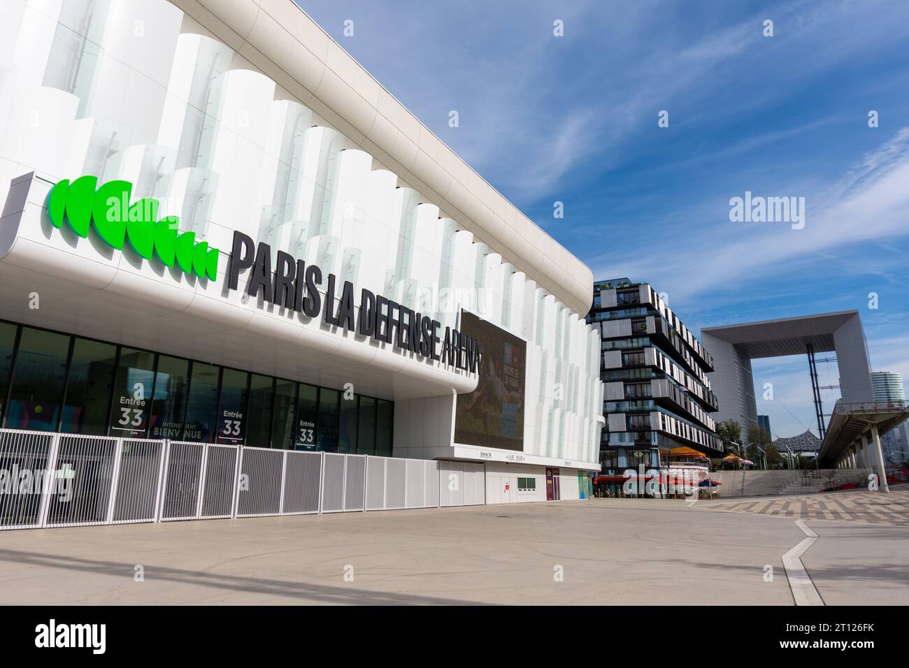 Exterior view of Paris La Défense Arena. Paris La Défense Arena is an ...