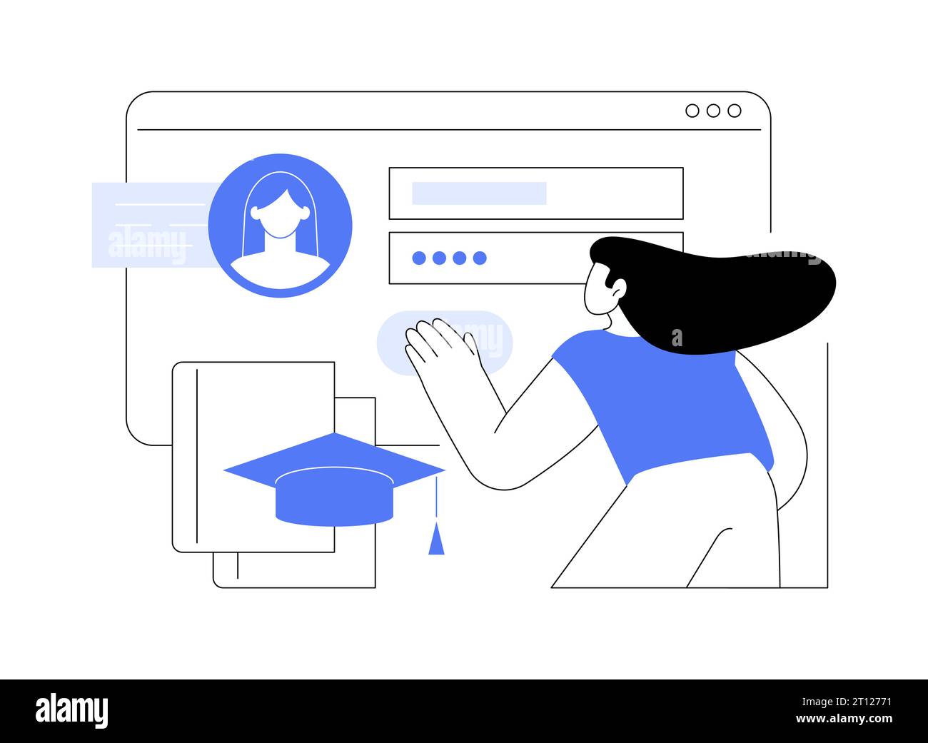 Signing up for a course isolated cartoon vector illustrations Stock ...