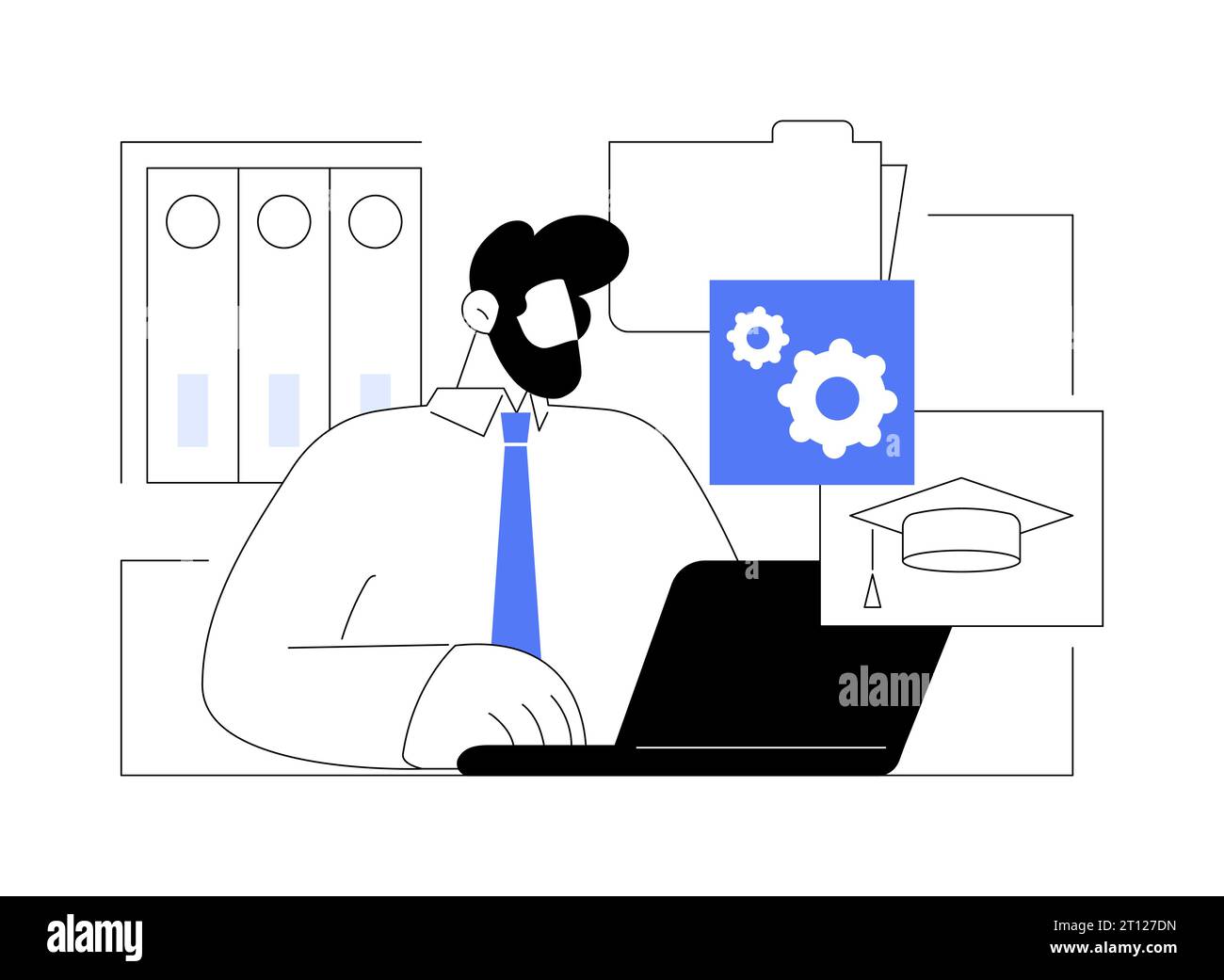 Work and study isolated cartoon vector illustrations Stock Vector Image ...