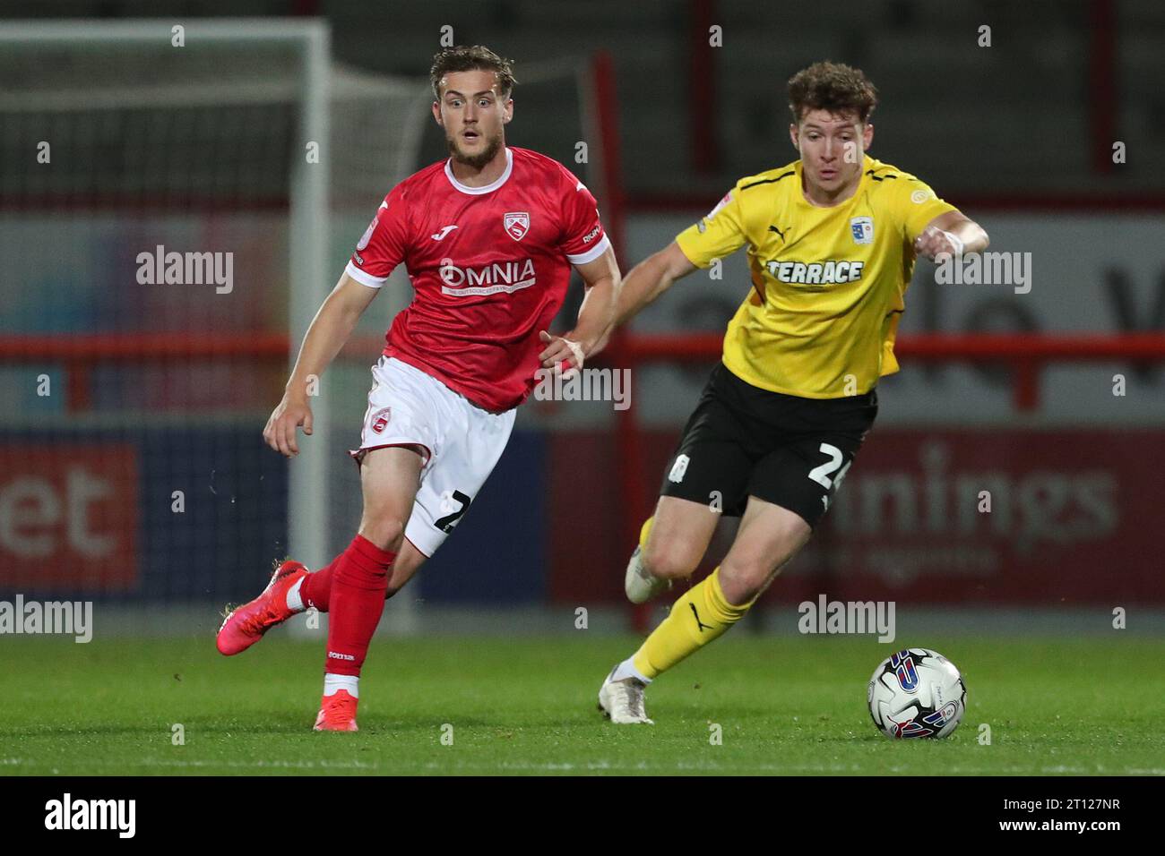 Barrow's Rory Feely in action during the EFL Trophy Group A match ...