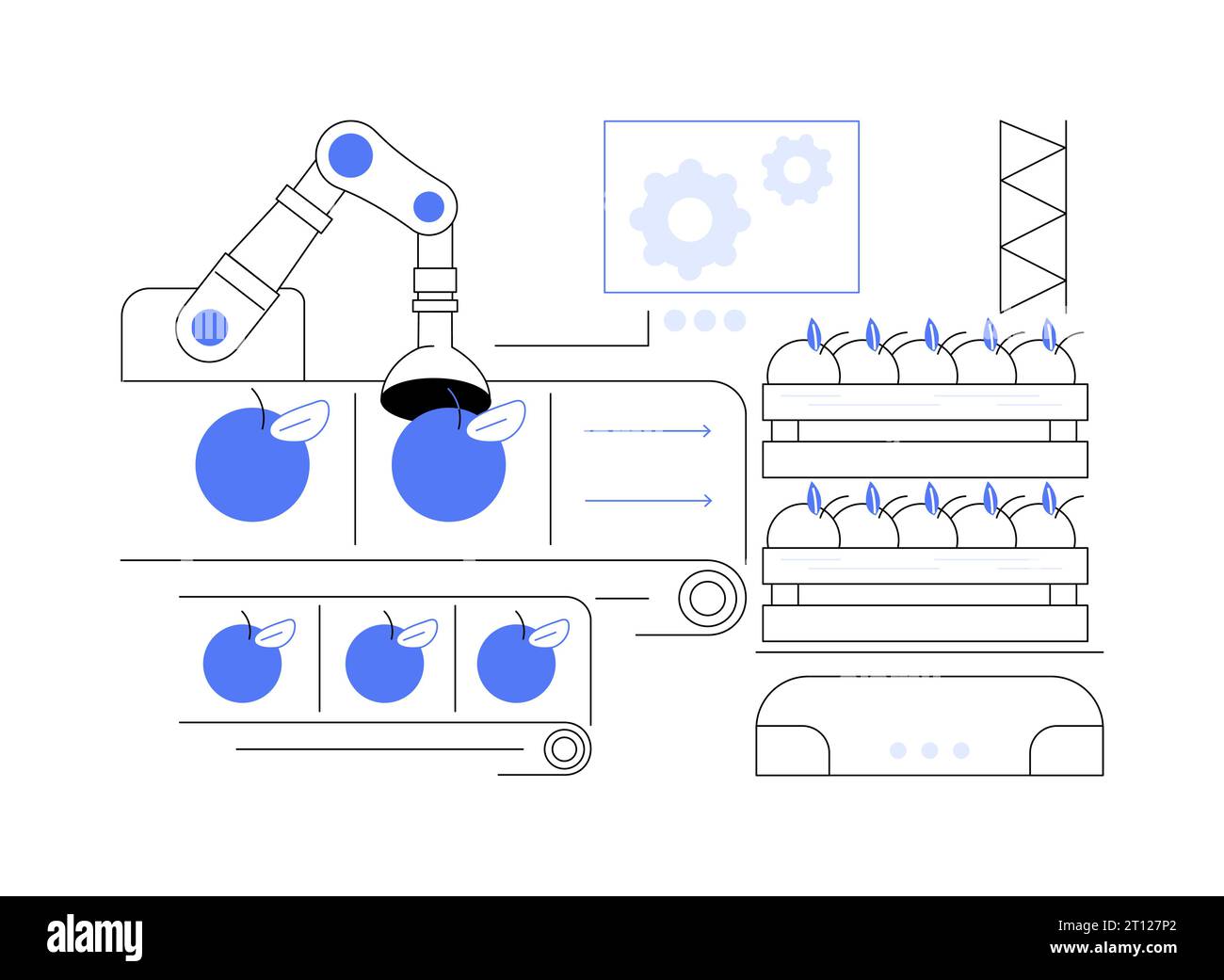 Sorting and packing robots isolated cartoon vector illustrations Stock ...