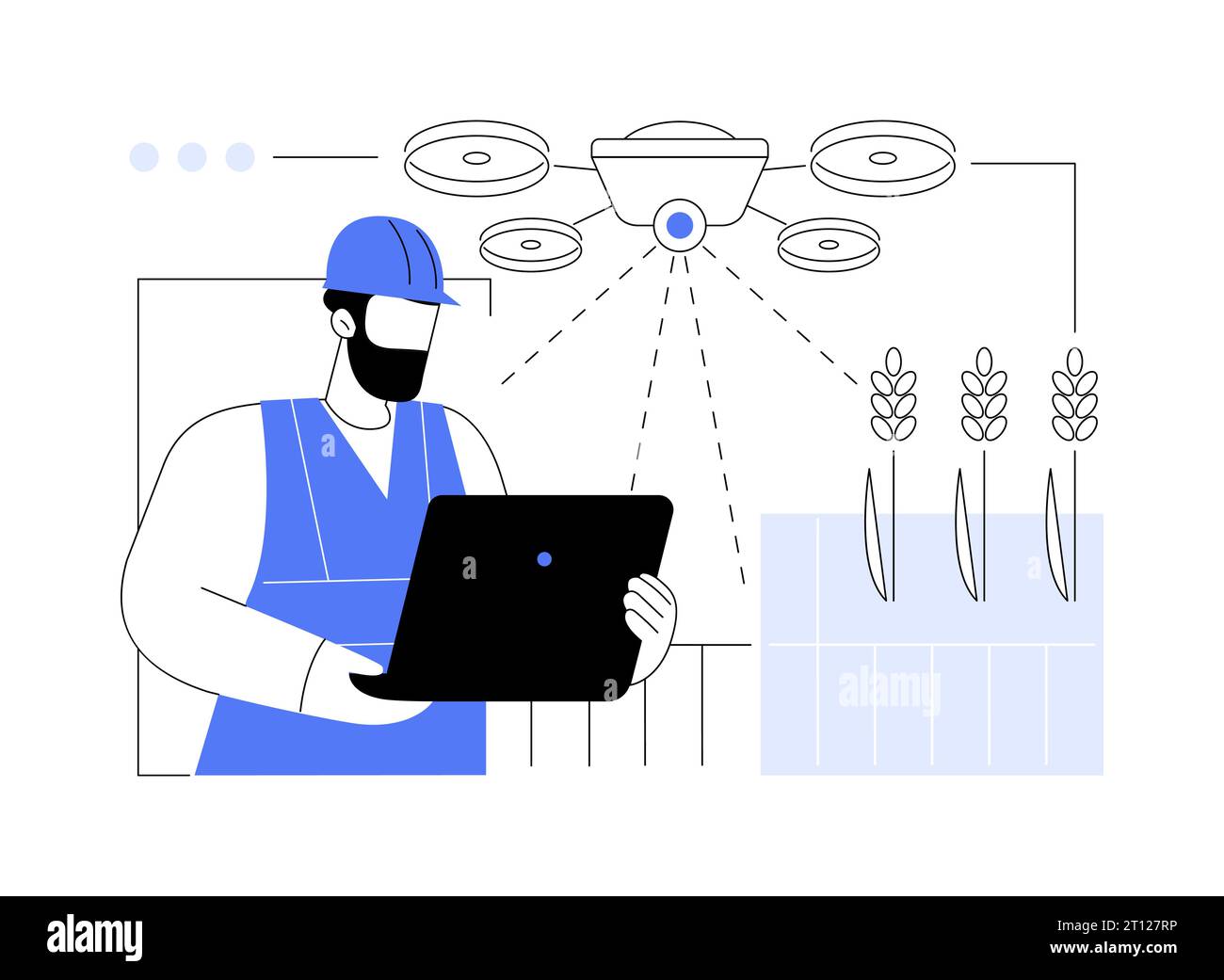 Spraying drone isolated cartoon vector illustrations Stock Vector Image ...