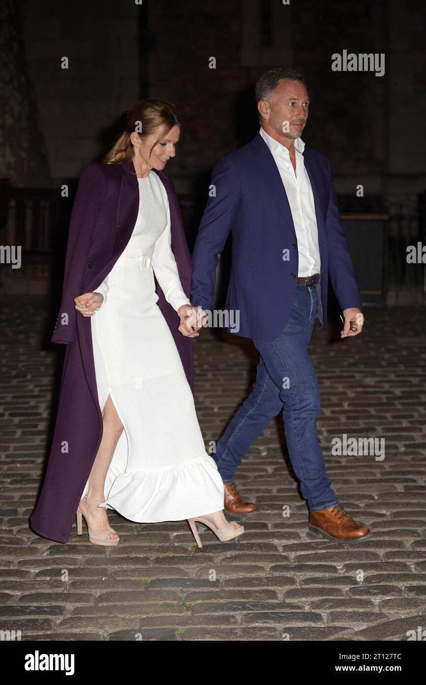 Geri Halliwell-Horner and husband Christian Horner attending the launch ...