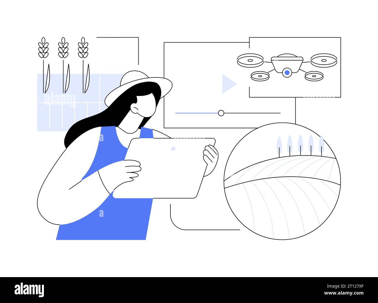 Aerial imagery drones isolated cartoon vector illustrations Stock ...