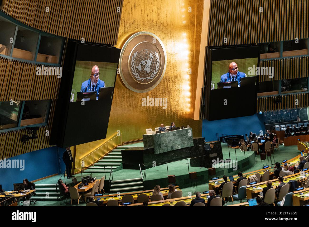 Dennis Francis President of UN 78th General Assembly speaks before ...