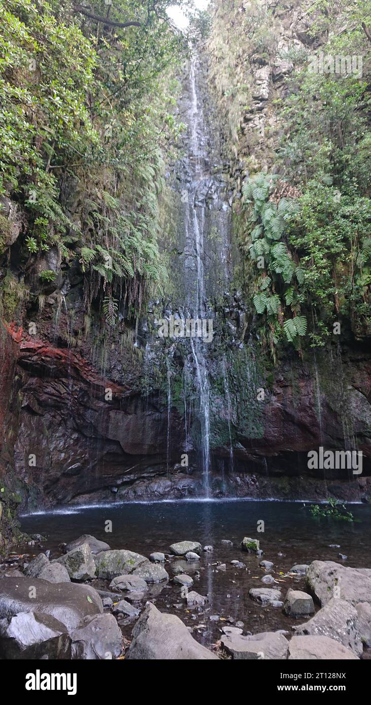 Wasserfall Madeira Portugal Wanderung Stock Photo - Alamy