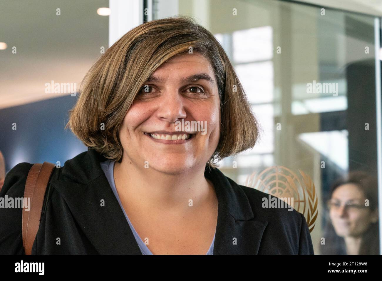Bulgarian Ambassador Lachezara Stoeva poses after Bulgaria was elected ...