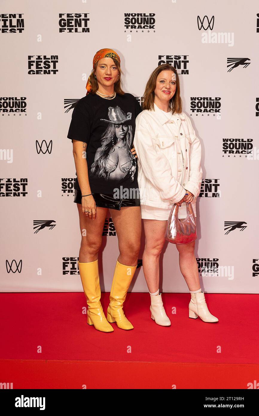 Gent, Belgium. 10th Oct, 2023. Actress Anemone Valcke with her sister pictured during the ...