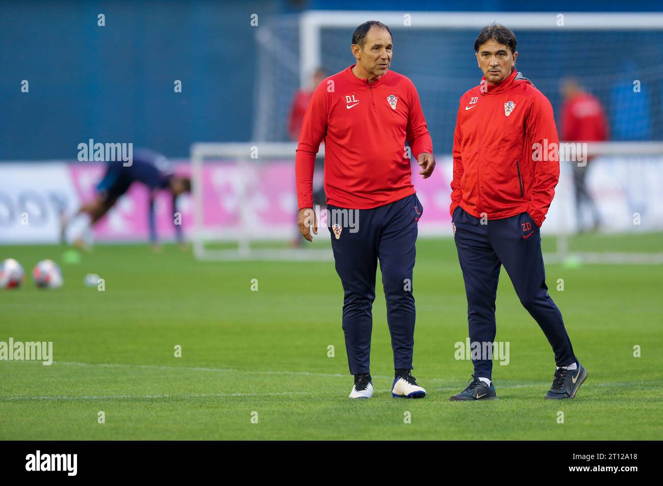 Zagreb, Croatia. 10th Oct, 2023. Coach Drazen Ladic and head coach of ...
