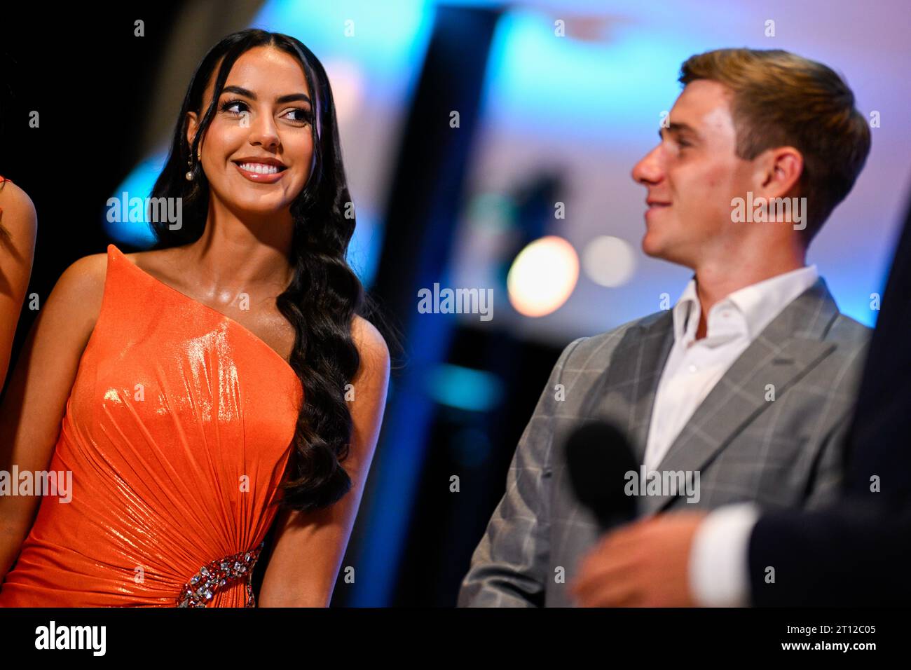 Kruisem, Belgium. 10th Oct, 2023. Belgian Remco Evenepoel and his wife ...