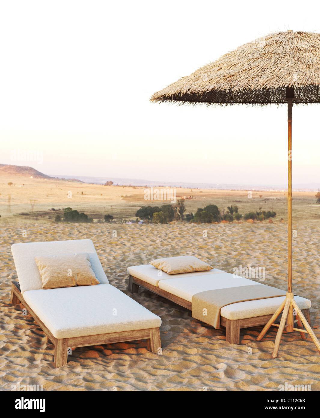 Luxury resort hotel design on the beach with sand. Modern lounge ...