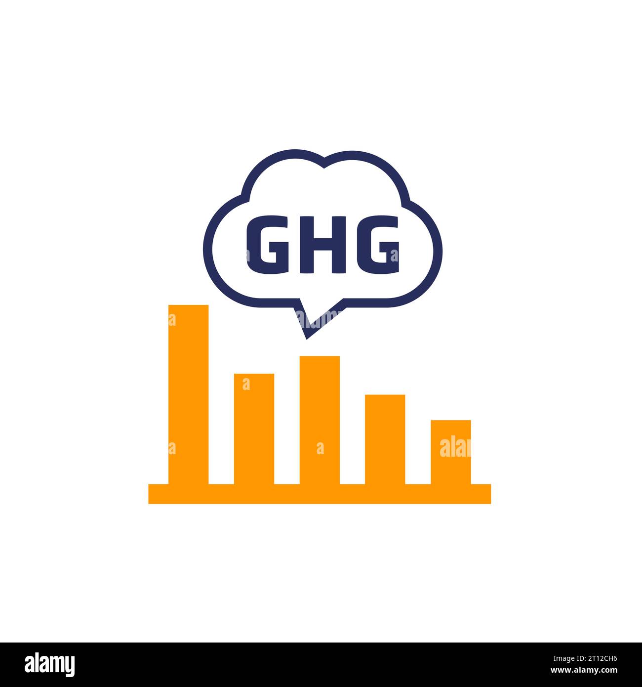 Ghg Greenhouse Gas Emissions Levels Chart Icon Stock Vector Image