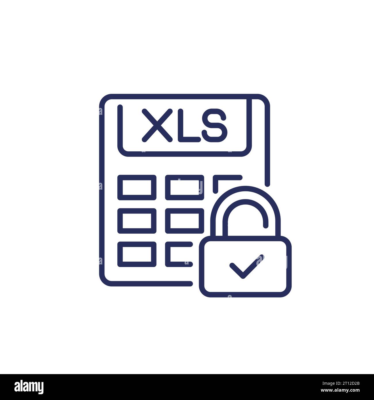 protect xls document line icon Stock Vector Image & Art - Alamy