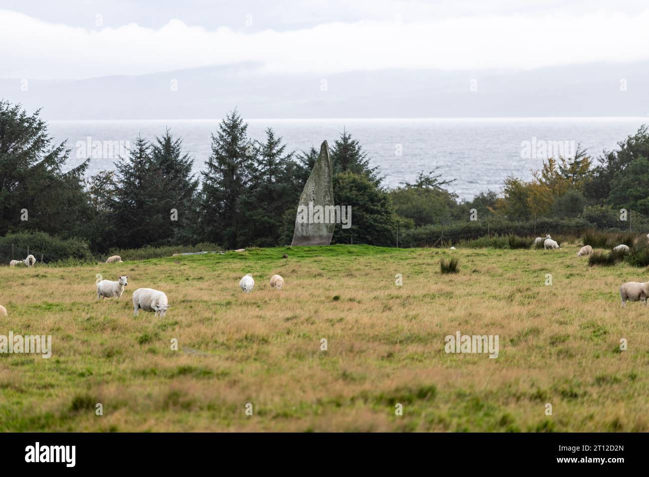 Dragons tooth standing stone, Isle of Arran, Firth of Clyde, Scotland ...