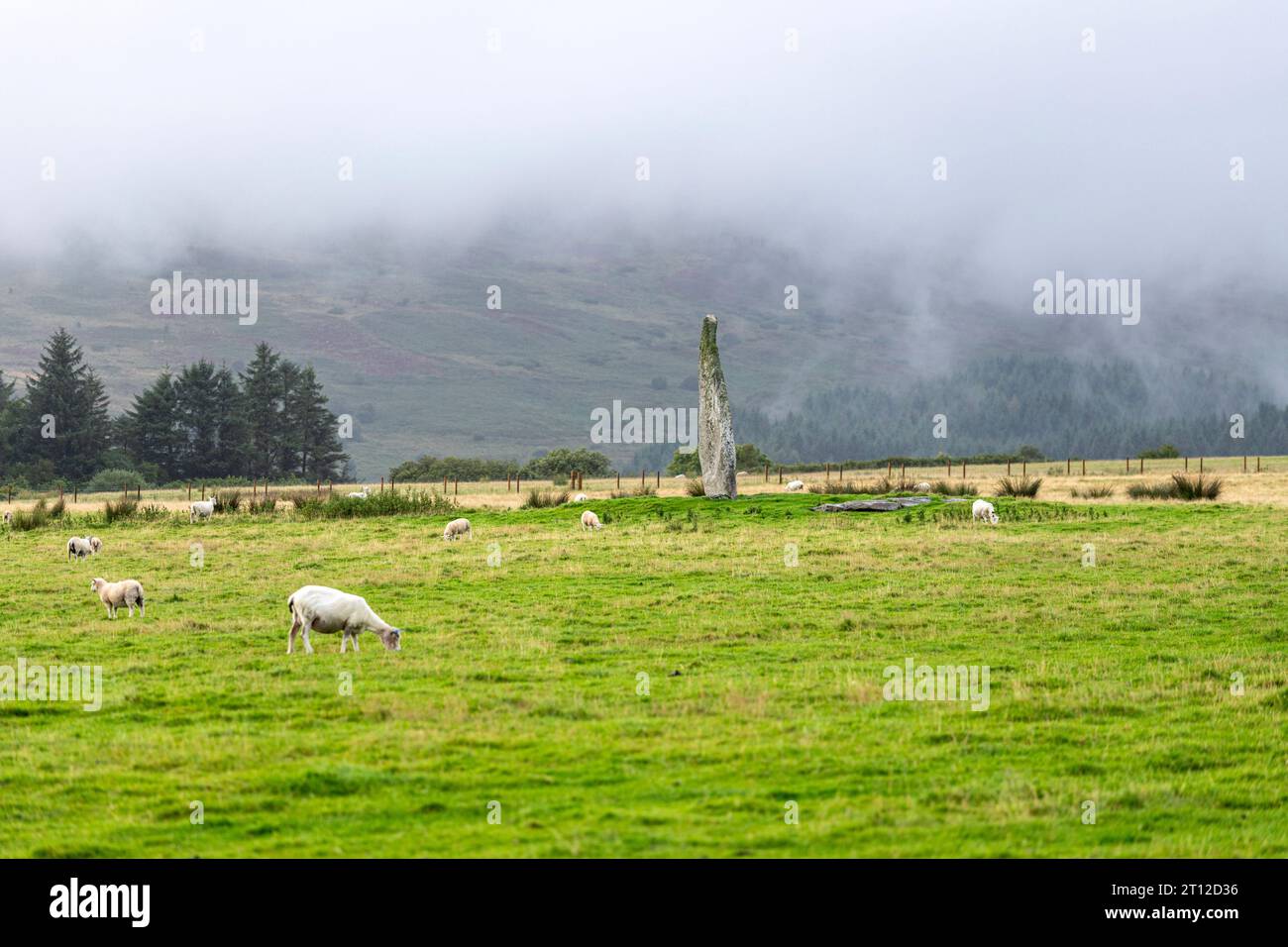 Dragons tooth standing stone, Isle of Arran, Firth of Clyde, Scotland ...