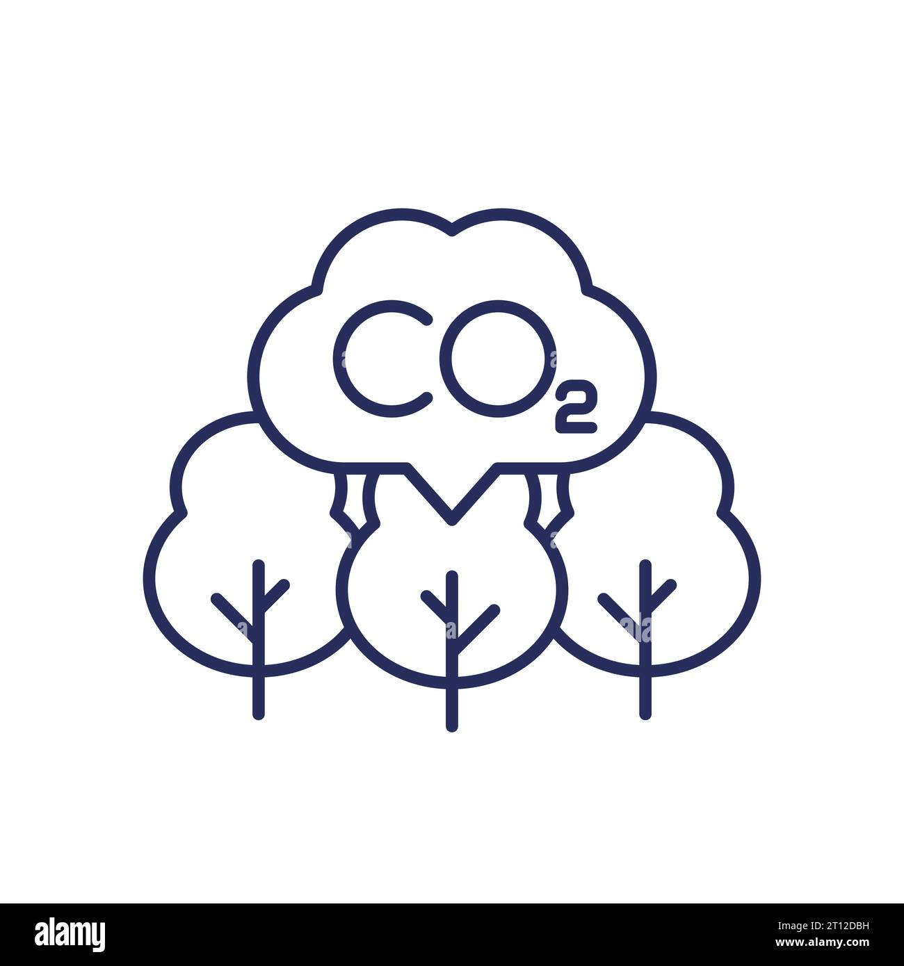 carbon offset line icon, co2 emissions reduction Stock Vector Image ...