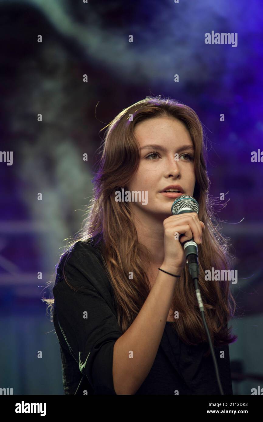 Amateur song competition in a small town in Poland in August 2023 ...