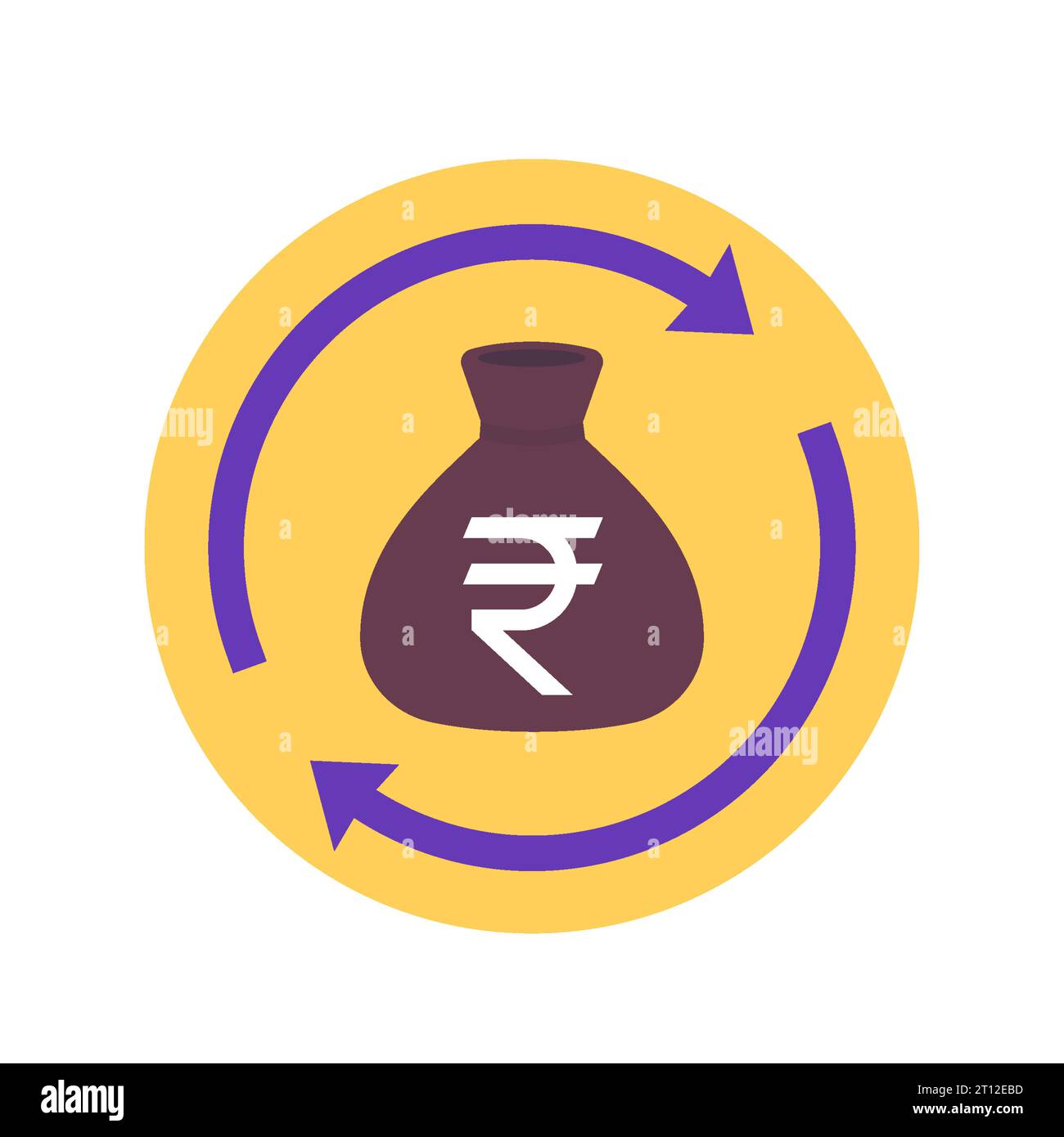 reinvest money icon with indian rupee, flat vector Stock Vector Image ...