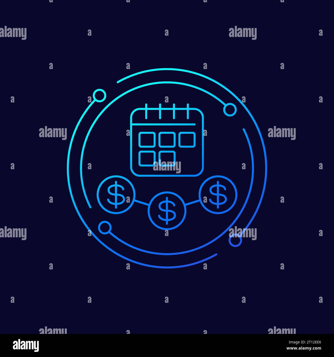 Annuity icon with a calendar, linear design Stock Vector Image & Art ...