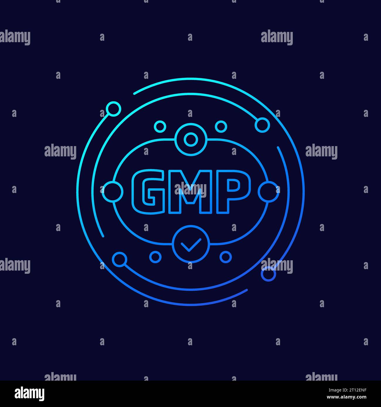 GMP icon, Good Manufacturing Practice, line design Stock Vector Image ...