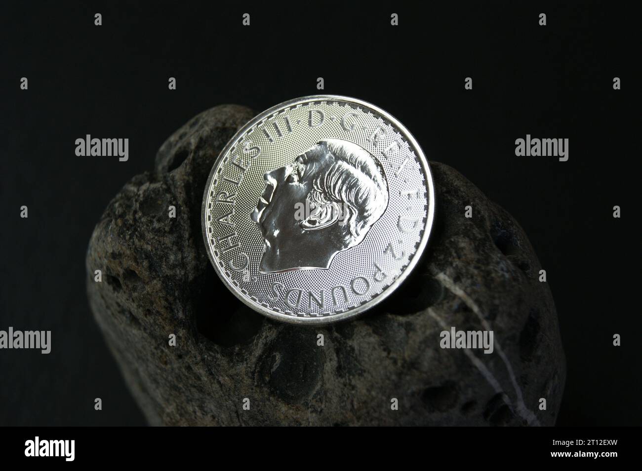 Silver coin 2 pounds King Charles III. Investments and numismatics ...