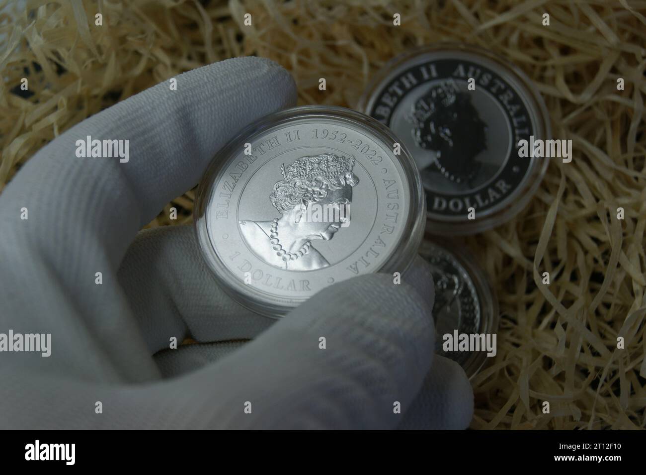 Australian silver commemorative Elizabeth II coin 1952-2022. Silver ...