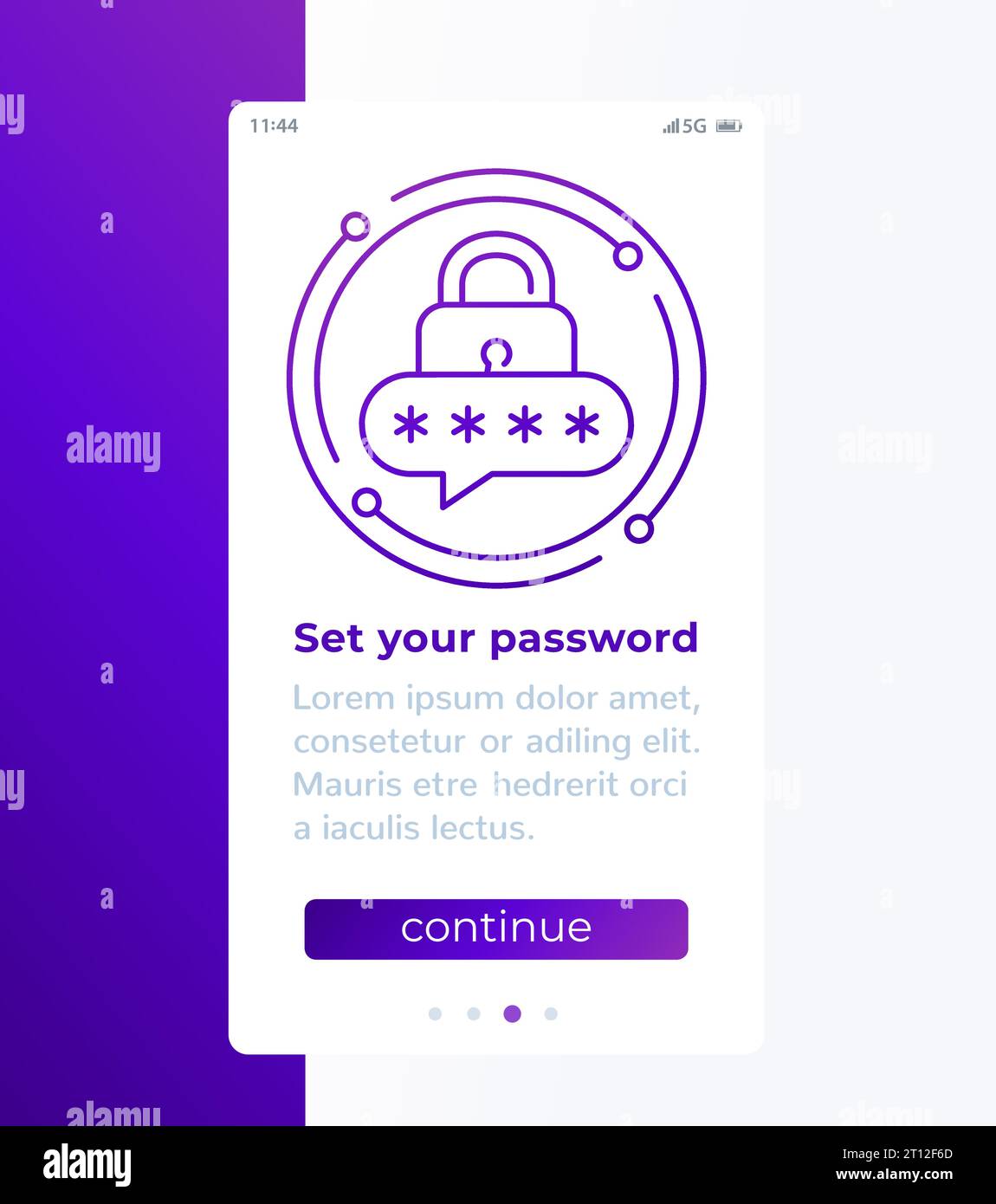 set your password mobile banner with line icon Stock Vector Image & Art ...