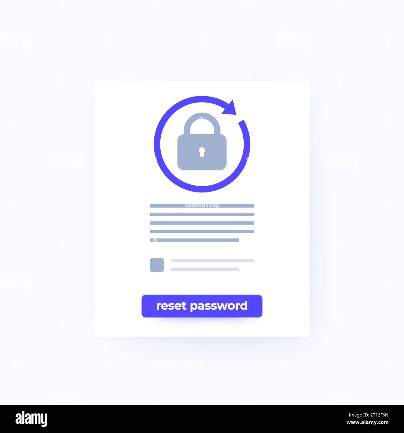 Password Reset Form With Button Vector Ui Design Stock Vector Image