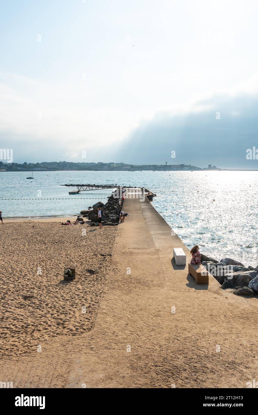 Summer in the Grande Plage in Saint Jean de Luz, holidays in the south ...