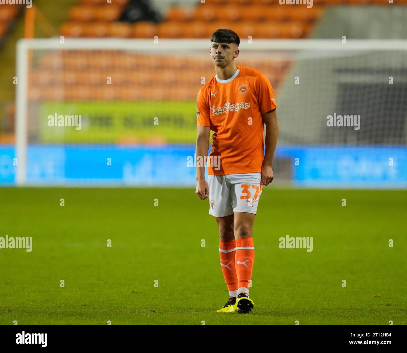 Luke Mariette #37 of Blackpool during the EFL Trophy match Blackpool vs ...