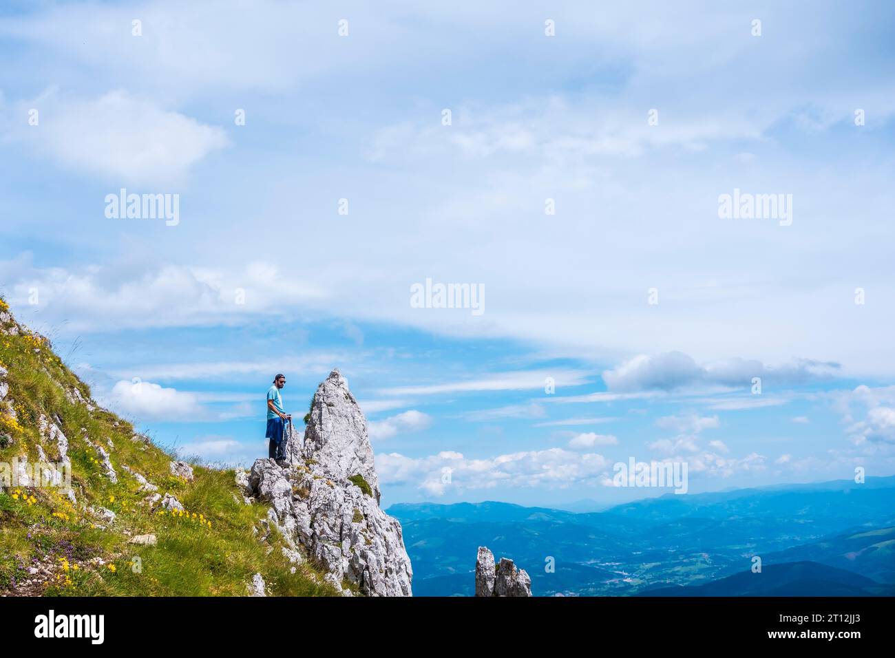 Mount Aizkorri 1523 meters, the highest in Guipuzcoa. Basque Country. A ...