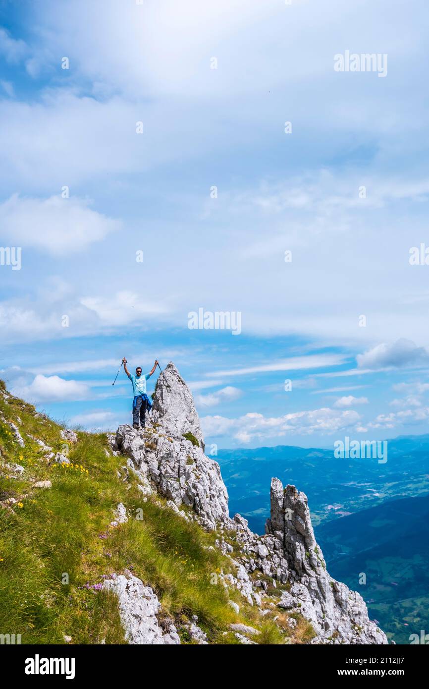 Mount Aizkorri 1523 meters, the highest in Guipuzcoa. Basque Country. A ...