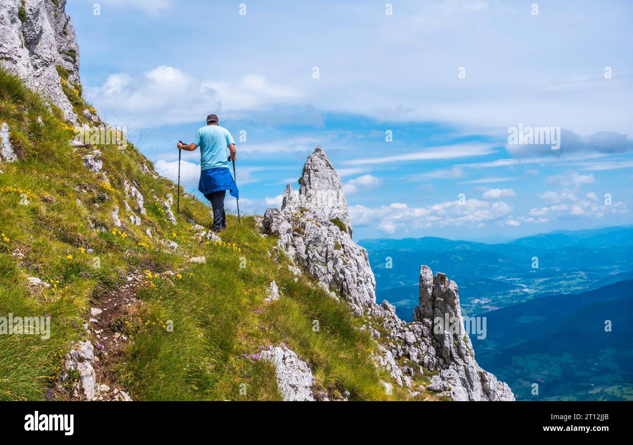 Mount Aizkorri 1523 meters, the highest in Guipuzcoa. Basque Country. A ...