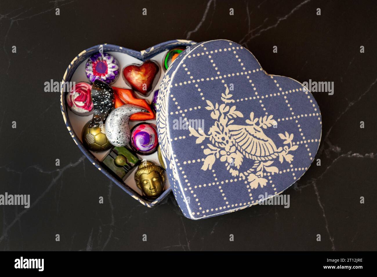 Victorian style luxury chocolate heart shaped chocolate box Stock Photo ...