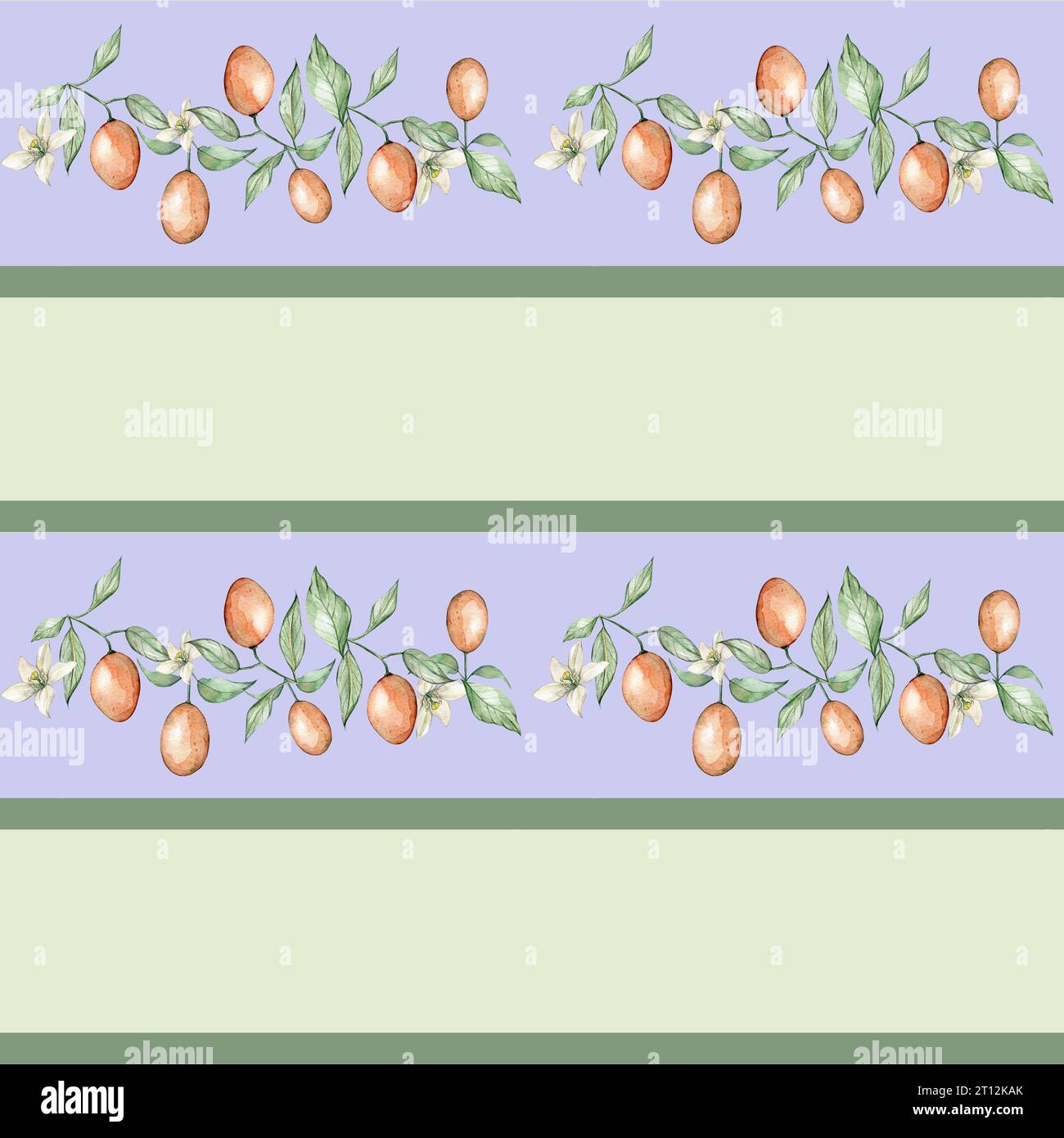 Seamless pattern with watercolor garden fruits Stock Photo - Alamy