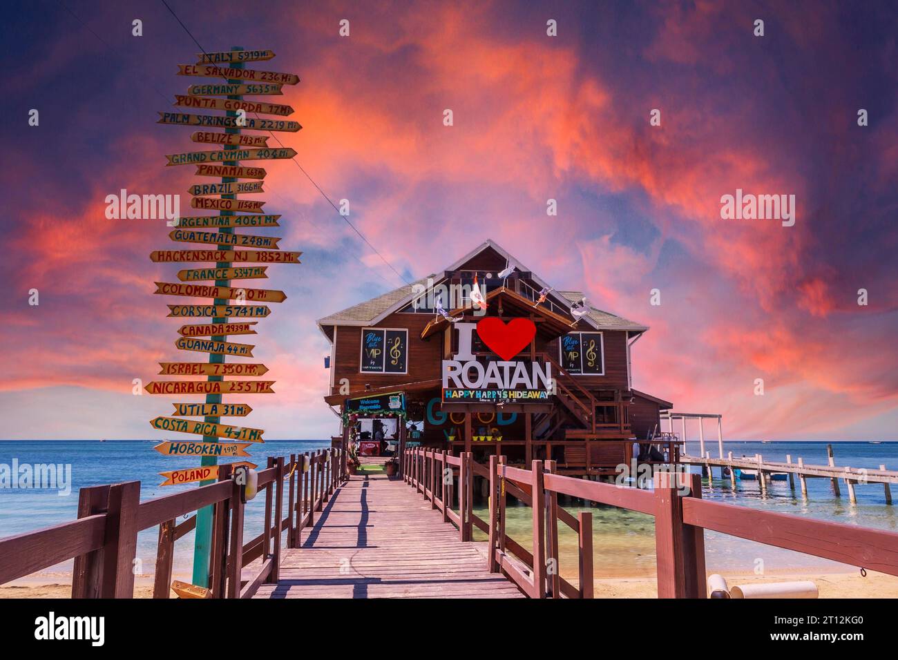 Roatan, Honduras Â», January 2020: a wooden bar over the sea at West ...
