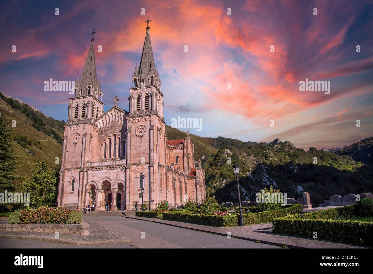 Wild horses on top of Lagos de Covadonga in Asturias, a beautiful ...