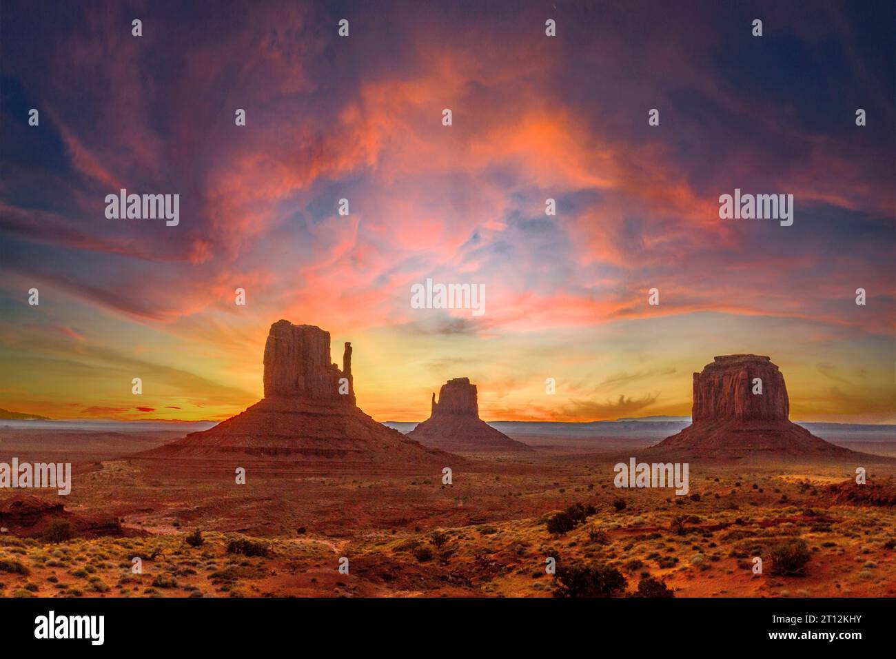 Monument Valley National Park at the Visitor Center at Orange Sunrise ...