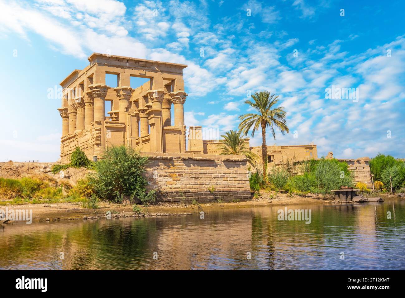 The beautiful temple of Philae and the Greco-Roman buildings seen from ...