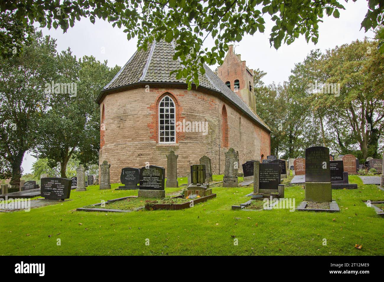 Hegebeintum church with cementery, Friesland, the Netherlands Stock ...