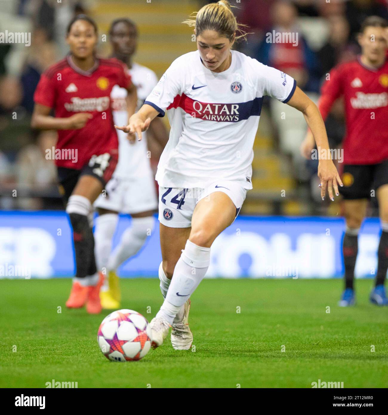 Korbin Albert #24 of Paris Saint-Germain during the UEFA Women's Champions League Second Round ...