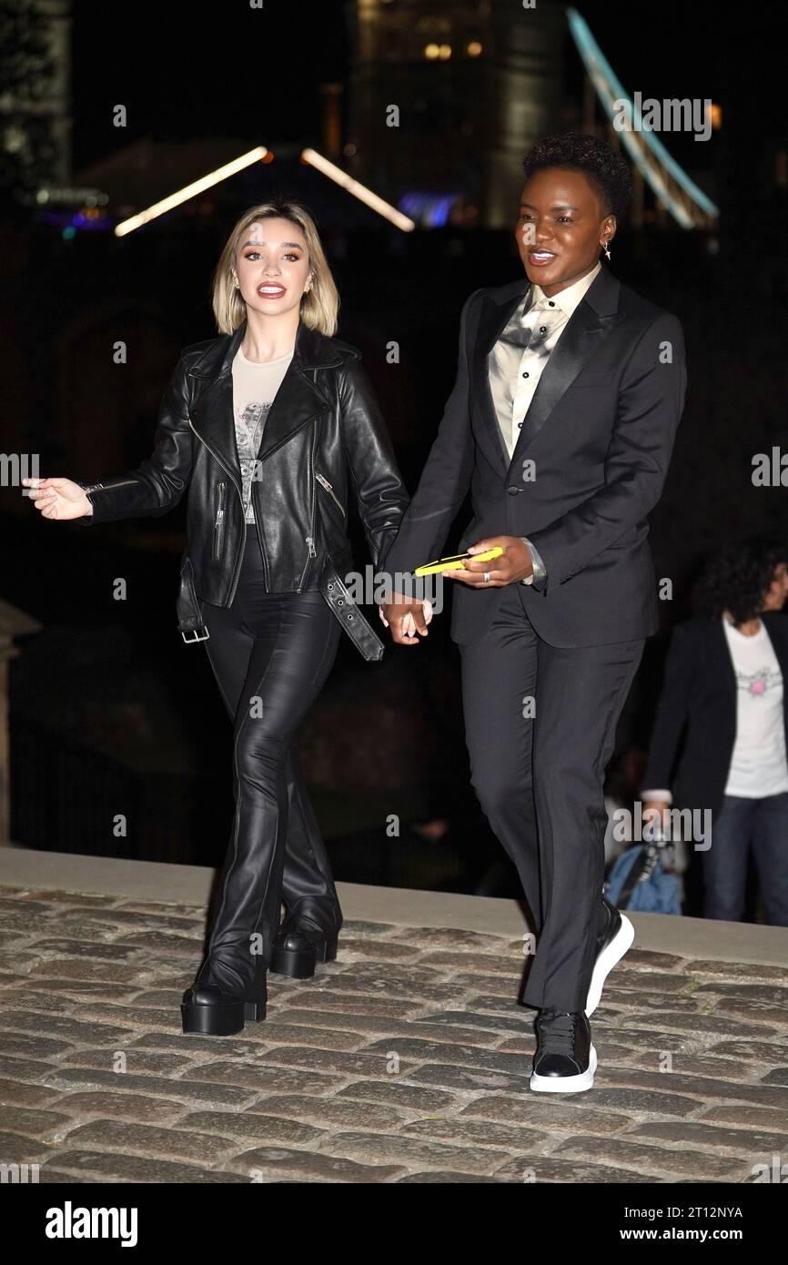 Nicola Adams (right) and partner Ella Baig attending the launch of Geri ...